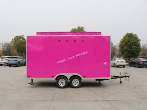 Customized 4.5m pink food trailer - Honlu food trailer
