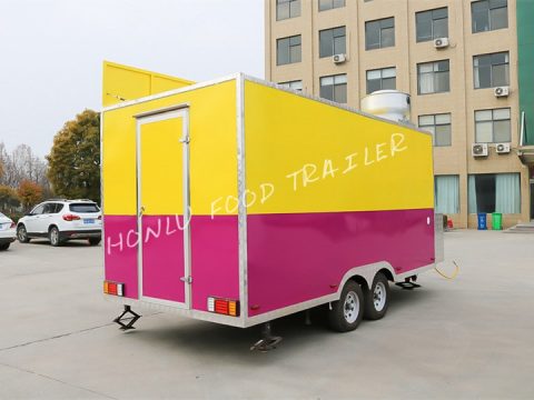 4.5M Two-color square food trailer - Honlu food trailer