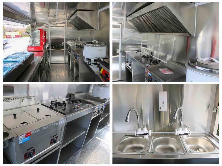 Customized 5M street kitchen trailer - Honlu food trailer