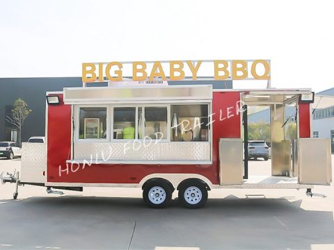 BBQ food trailer with porch - Honlu food trailer