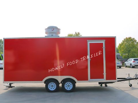 16ft Customized Square Food Trailer With Toilet - Honlu food trailer