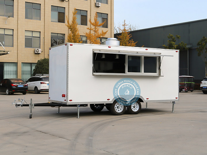 5m White Food Trailer Customized Food Trailer Sizes Food Trucks for ...