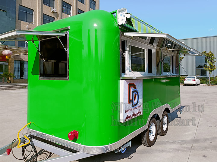Galvanized sheet food trailer 5m commercial fully equipped kitchen food ...
