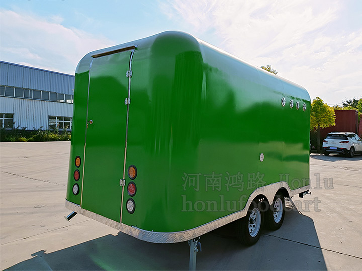 Galvanized sheet food trailer 5m commercial fully equipped kitchen food ...