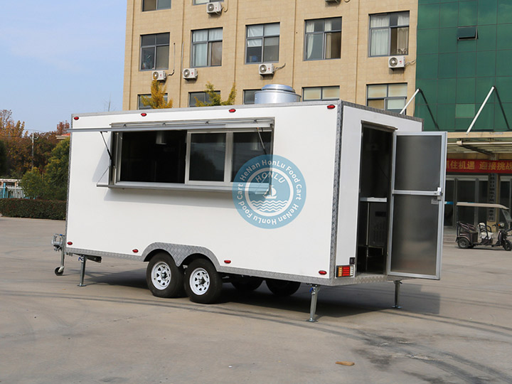 5m White Food Trailer Customized Food Trailer Sizes Food Trucks for ...