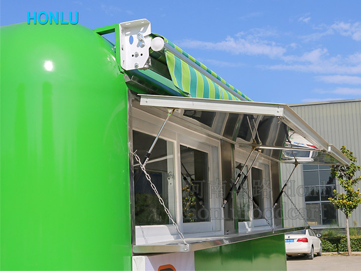 Galvanized sheet food trailer 5m commercial fully equipped kitchen food ...