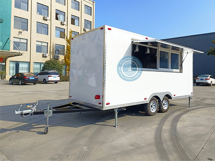 5m White Food Trailer Customized Food Trailer Sizes Food Trucks for ...