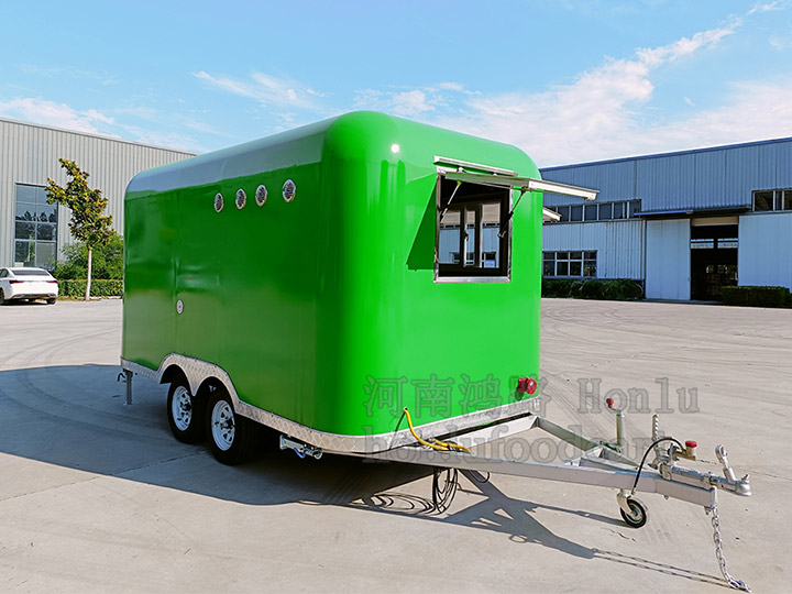 Galvanized Sheet Food Trailer 5m Commercial Fully Equipped Kitchen Food