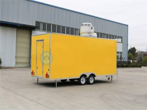 5.5m Yellow Food Trailer from China Food Trailer Manufacturer
