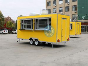 5.5m Yellow Food Trailer from China Food Trailer Manufacturer