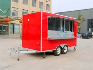 4m Red Food Trailer from China Food Trailer Manufacturer
