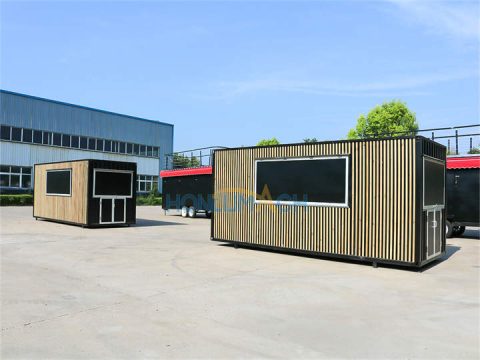 18ft Shipping Container Restaurant With Wooden Slats from China - Honlu