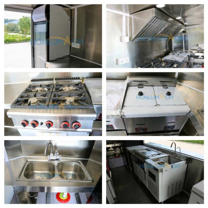 16ft Blue Food Truck French Polynesia - Honlu Food Trailer