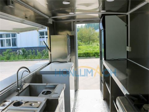16ft Blue Food Truck French Polynesia - Honlu Food Trailer